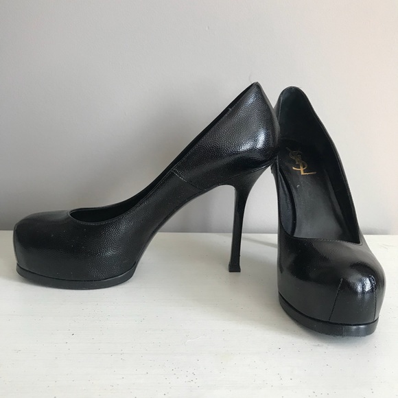 Yves Saint Laurent | Shoes | Ysl Textured Black Leather Pumps | Poshmark